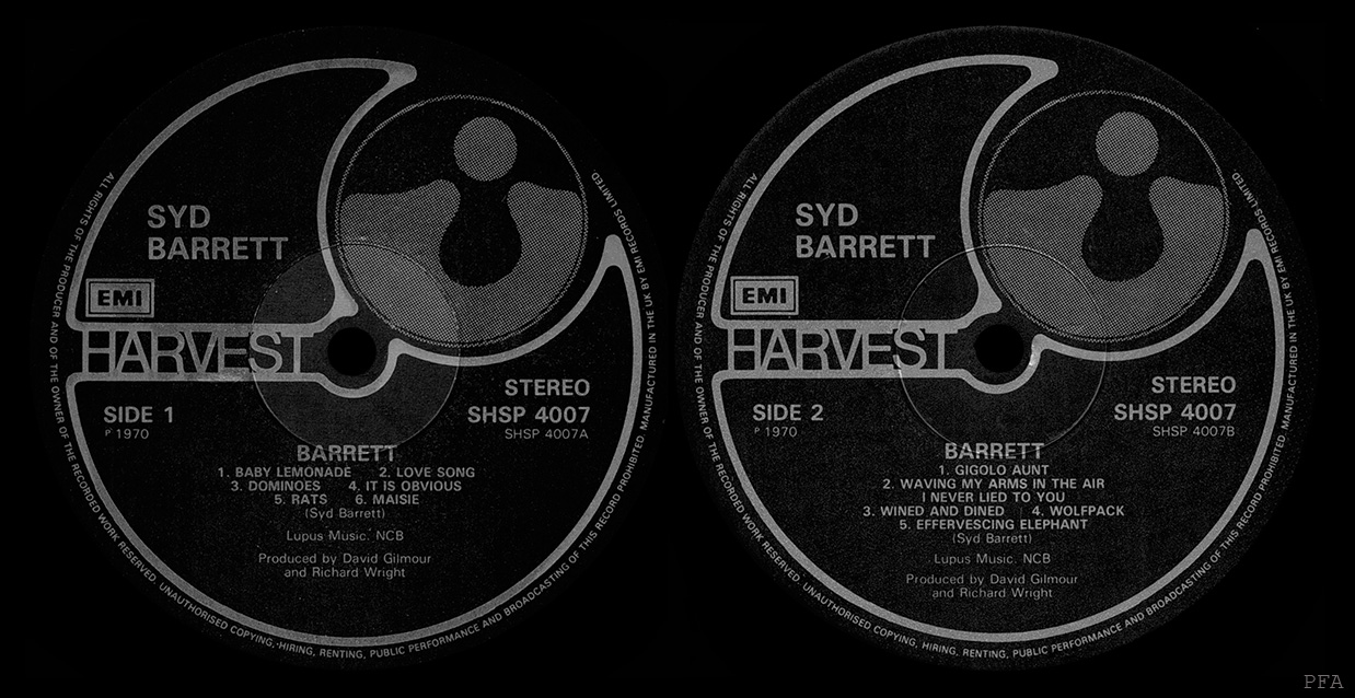 Pink Floyd Archives-U.K. Syd Barrett LP Discography